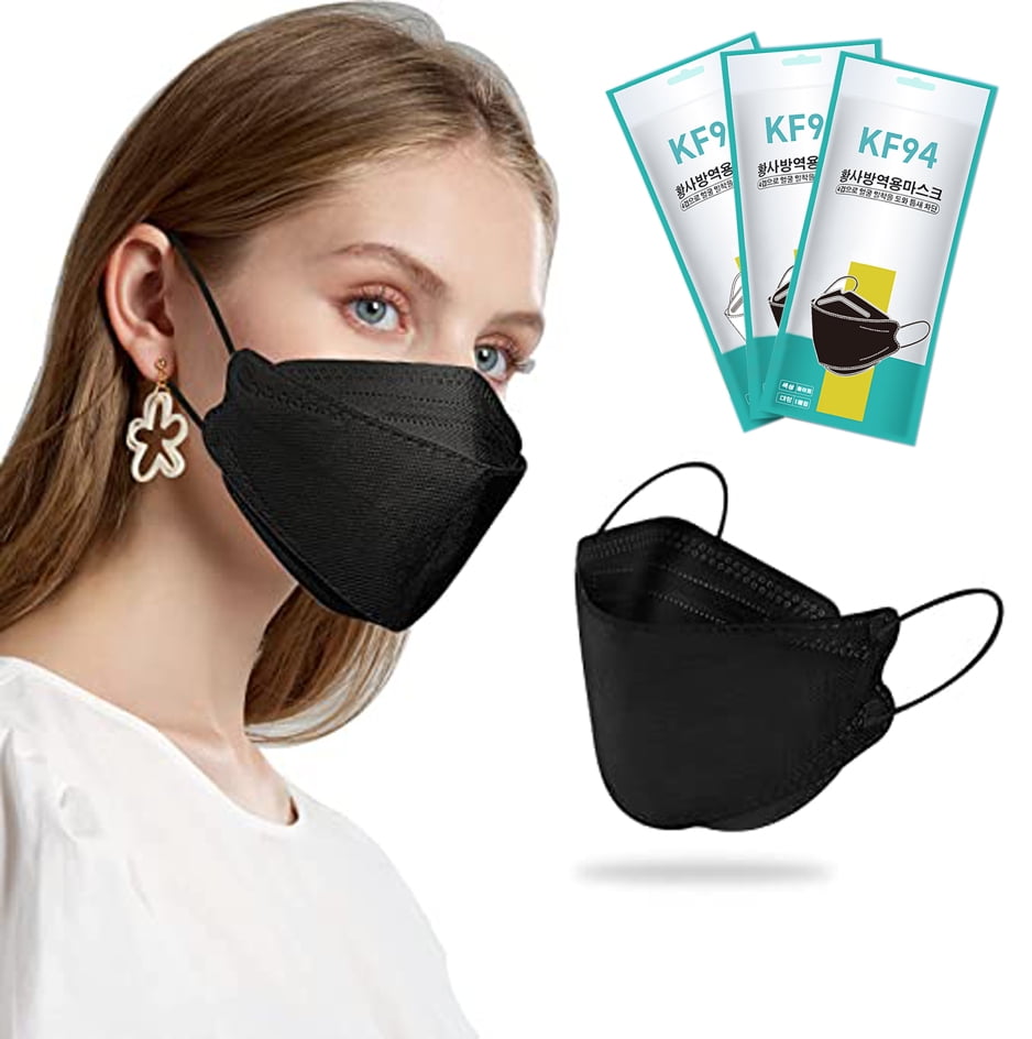 50 Pieces Black Adult KF/94 Face Mask Made in Korea Breathable ...