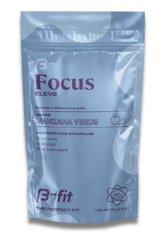 Nootrópicos Naturales B-fit Focus Elev8 Sabor Manzana Verde 150gr | Walmart en línea