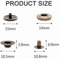 24 Sets Heavy Duty Leather Snap Fasteners Kit, 15mm Metal Snap Buttons ...