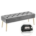 Duhome Modern Velvet Bench Ottoman Upholstered Bench Footrest Stool