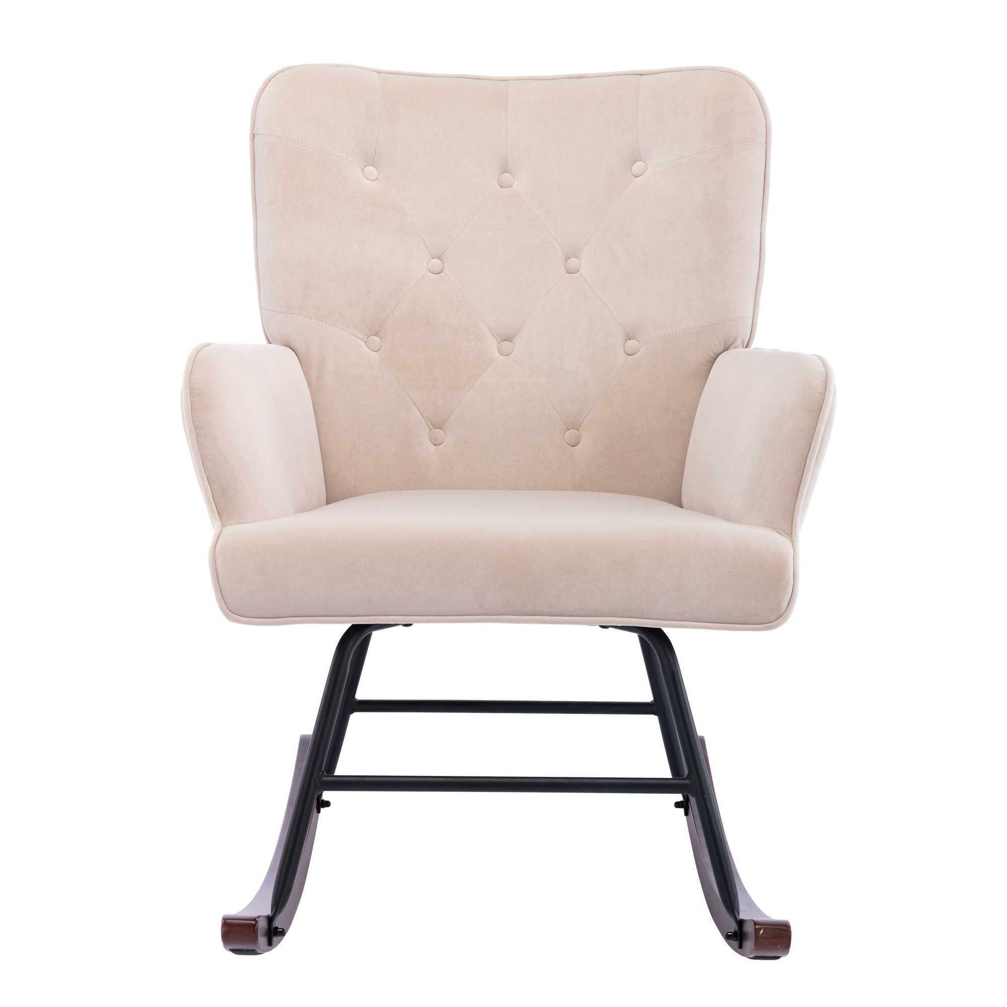 Luccalily Velvet Rocking Chair, Upholstered Rocking Chair with ...