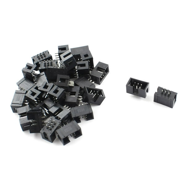 Unique Bargains 30 Pieces 2x3 6Pins 2.54mm Pitch Straight Type Pin ...