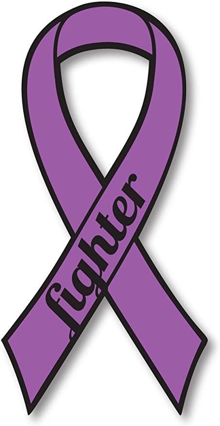 Purple Pancreatic and Leiomyosarcoma Cancer Fighter Ribbon Car Decal 7 ...