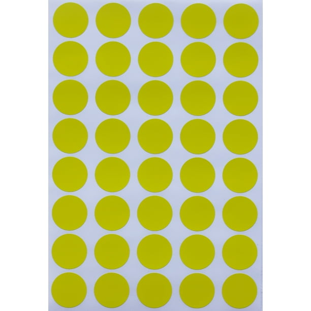 Color Coding Labels 3/4 inch, Round Dot Stickers in Yellow 19mm - 1000 ...