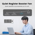 4" x 10" Smart Register Booster Fan - 10-Speed Quiet Vent Fan with ...