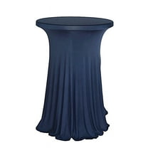 BalsaCircle Navy Blue Cocktail Table Cover Natural Wavy Drapes Spandex ...