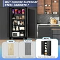 Pataku 73" Metal Storage Cabinet with Wheels, Garage Storage Cabinet ...