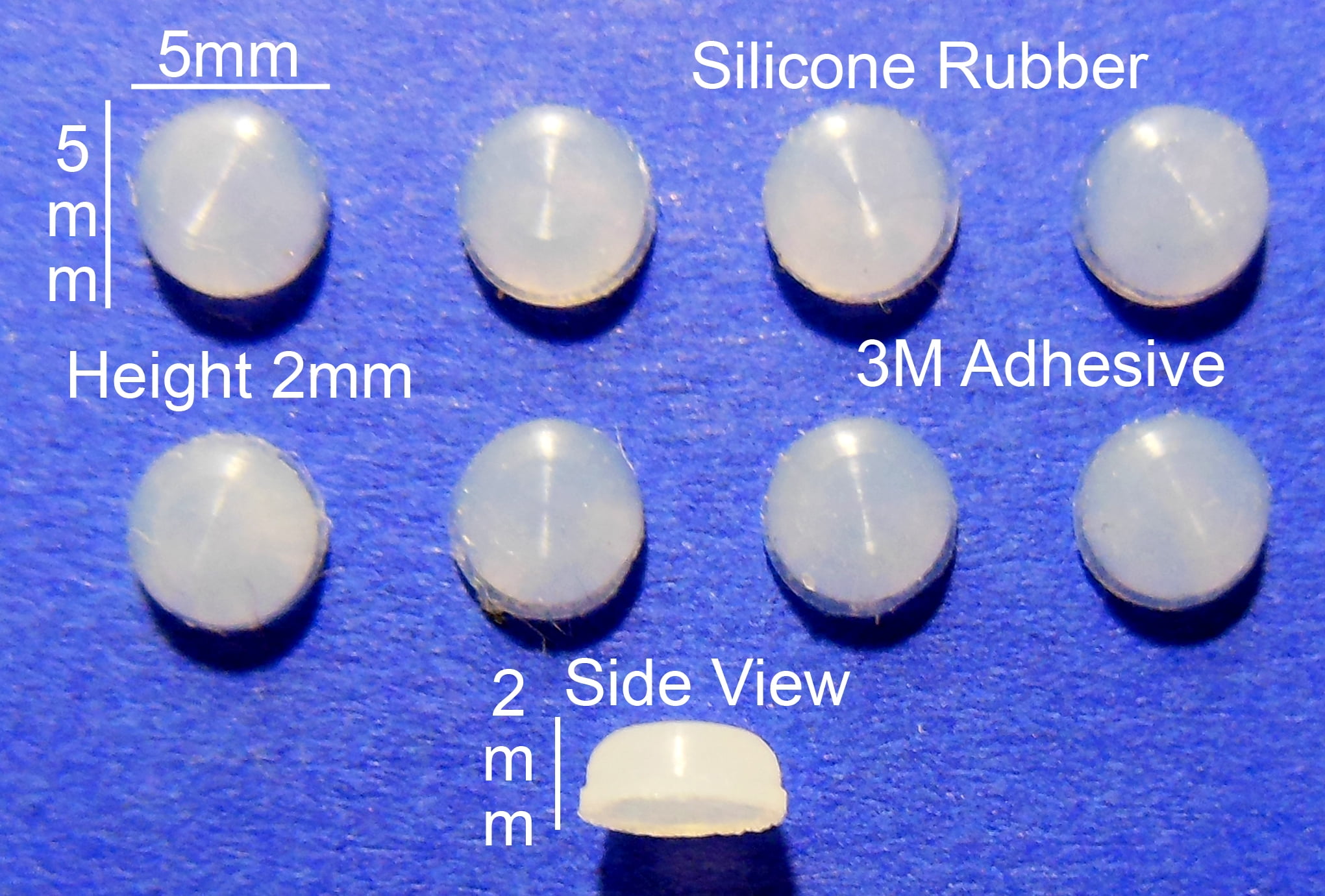 VATH Self Adhesive Silicone Rubber Feet 5mm(L)x 5mm(W)x 2mm(H) 8pcs ...