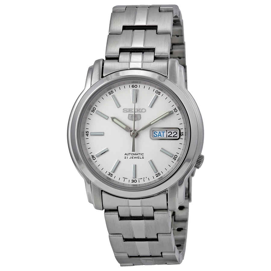 Seiko Automatic White Dial Stainless Steel Men's Watch SNKL75 - Walmart.com