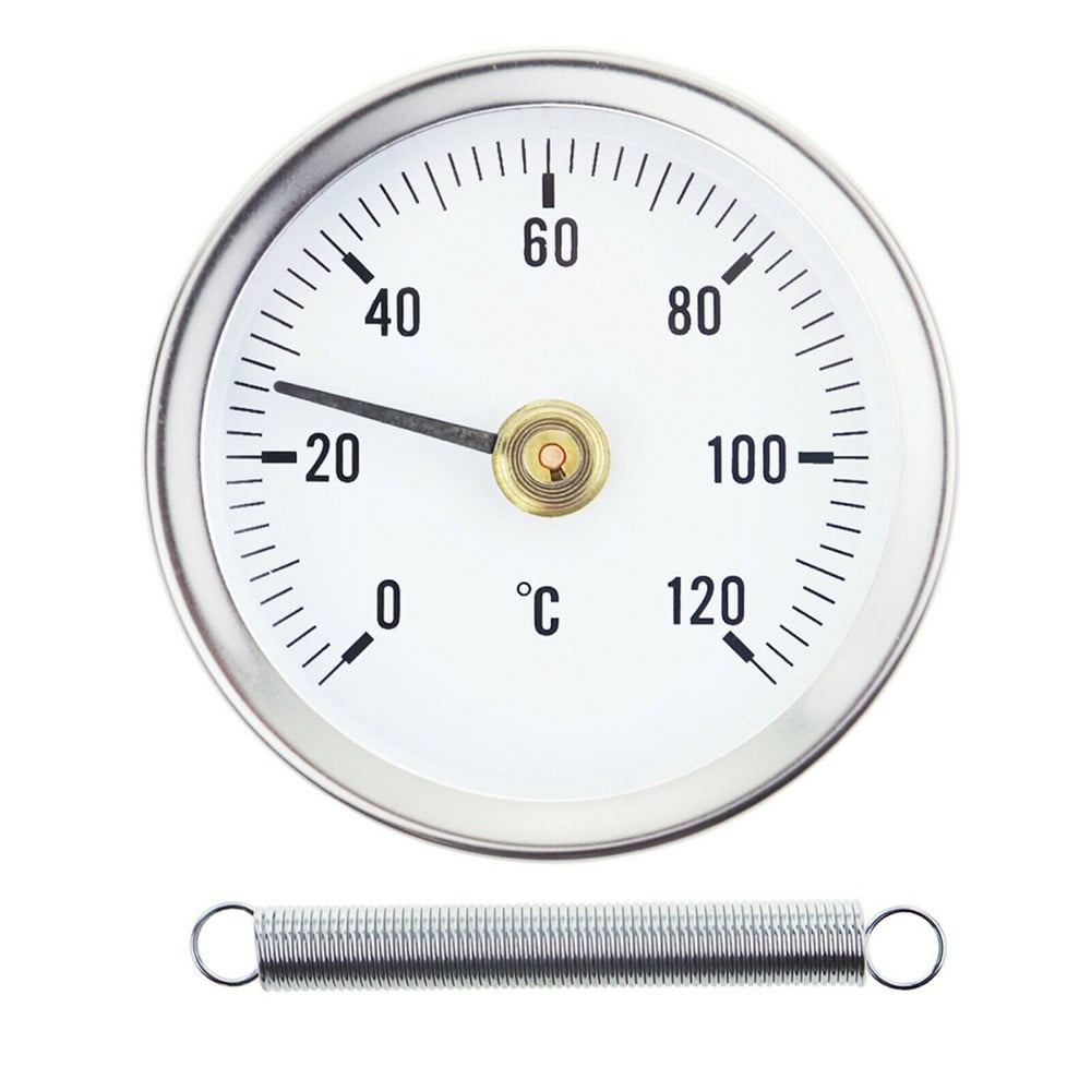 Hot Water Pipe Thermometer 0-120°C 63mm Dial Bimetal Temperature Gauge ...