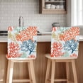 Boho Ocean Coral Chair Back Covers, Orange Blue Ombre Green Polka Dots ...