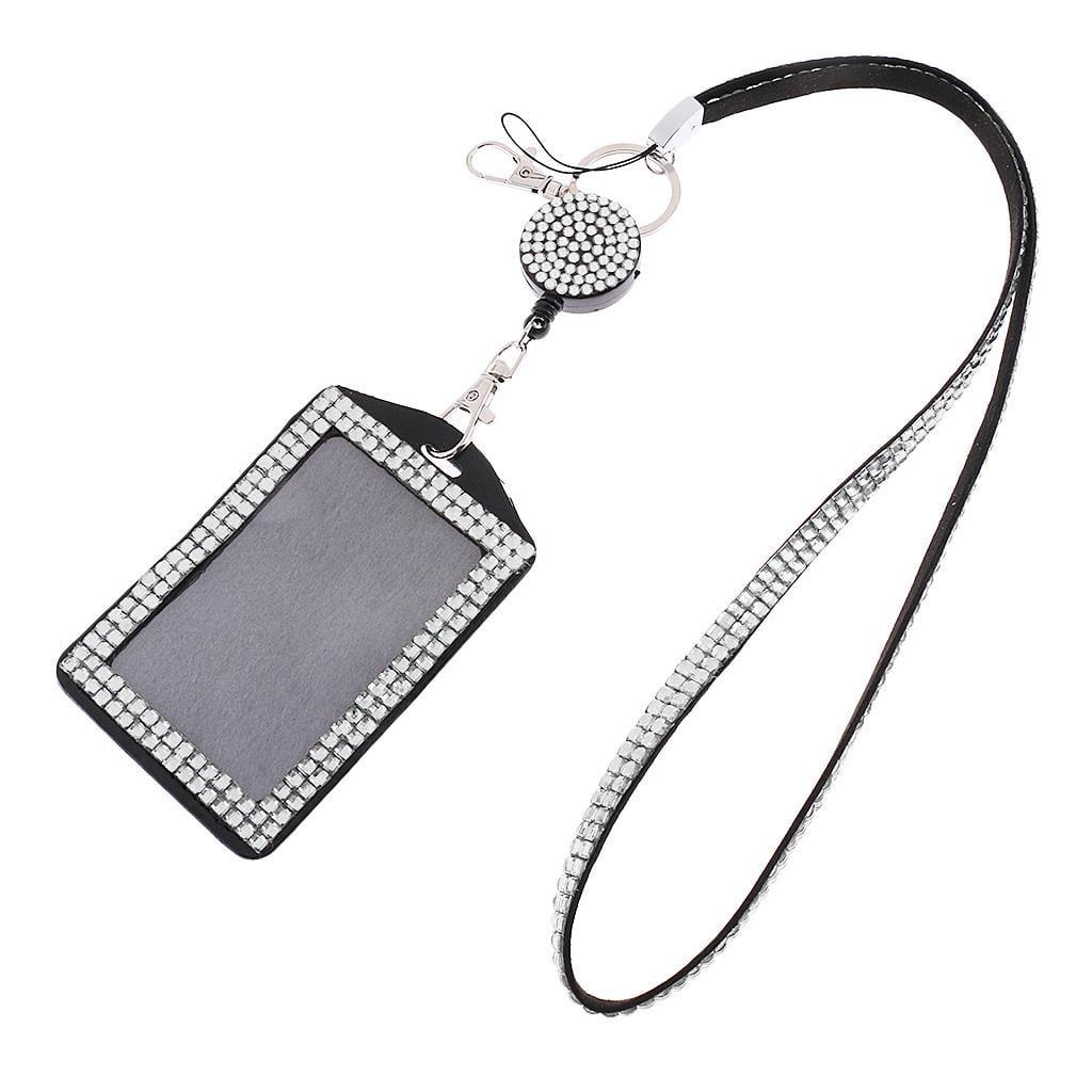 Rhines Lanyards with Retractable Reel & Vertical ID Badge Holder - White, - Walmart.com