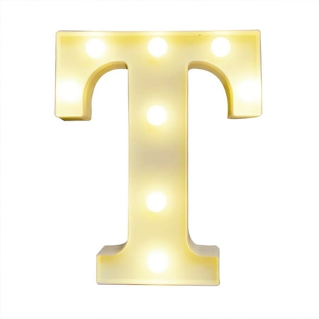 Alphabet LEDs Light Standing Letters Sign with Bulbs Night Lamp Warm ...