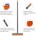 RGRVFD-Rubber Broom Carpet Rake Pet Hair Remover Broom with Squeegee ...