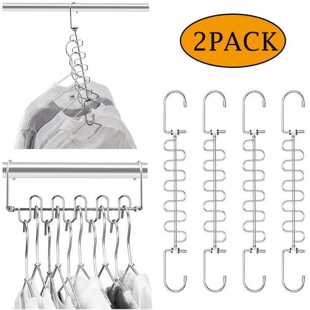 LNKOO Metal Space Saving Hangers With 12 Slots New Version Hanger Magic ...