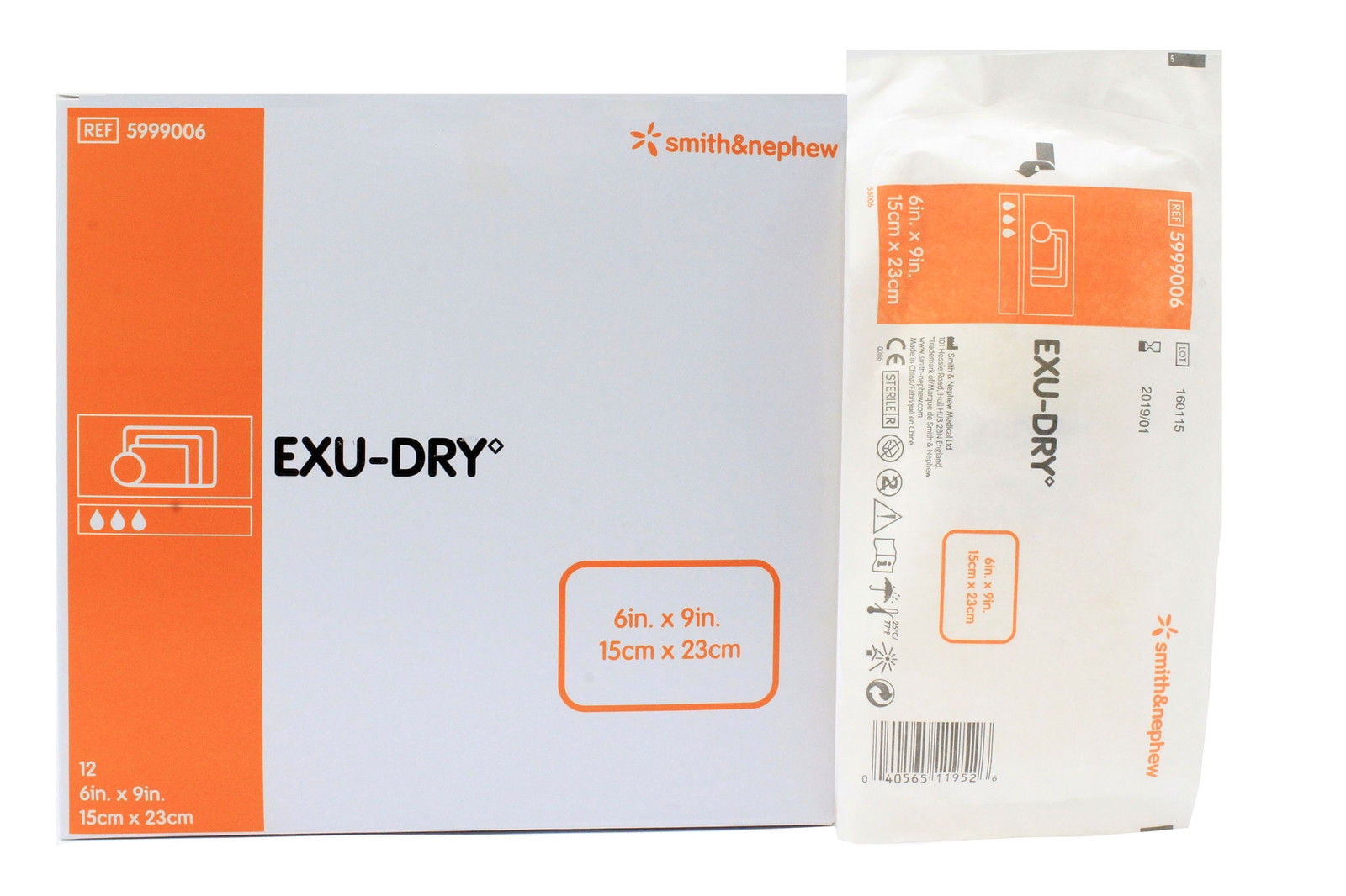 Smith and Nephew 5999006 Exu-Dry 6" x 9" Full Absorbant Dressing - Box ...