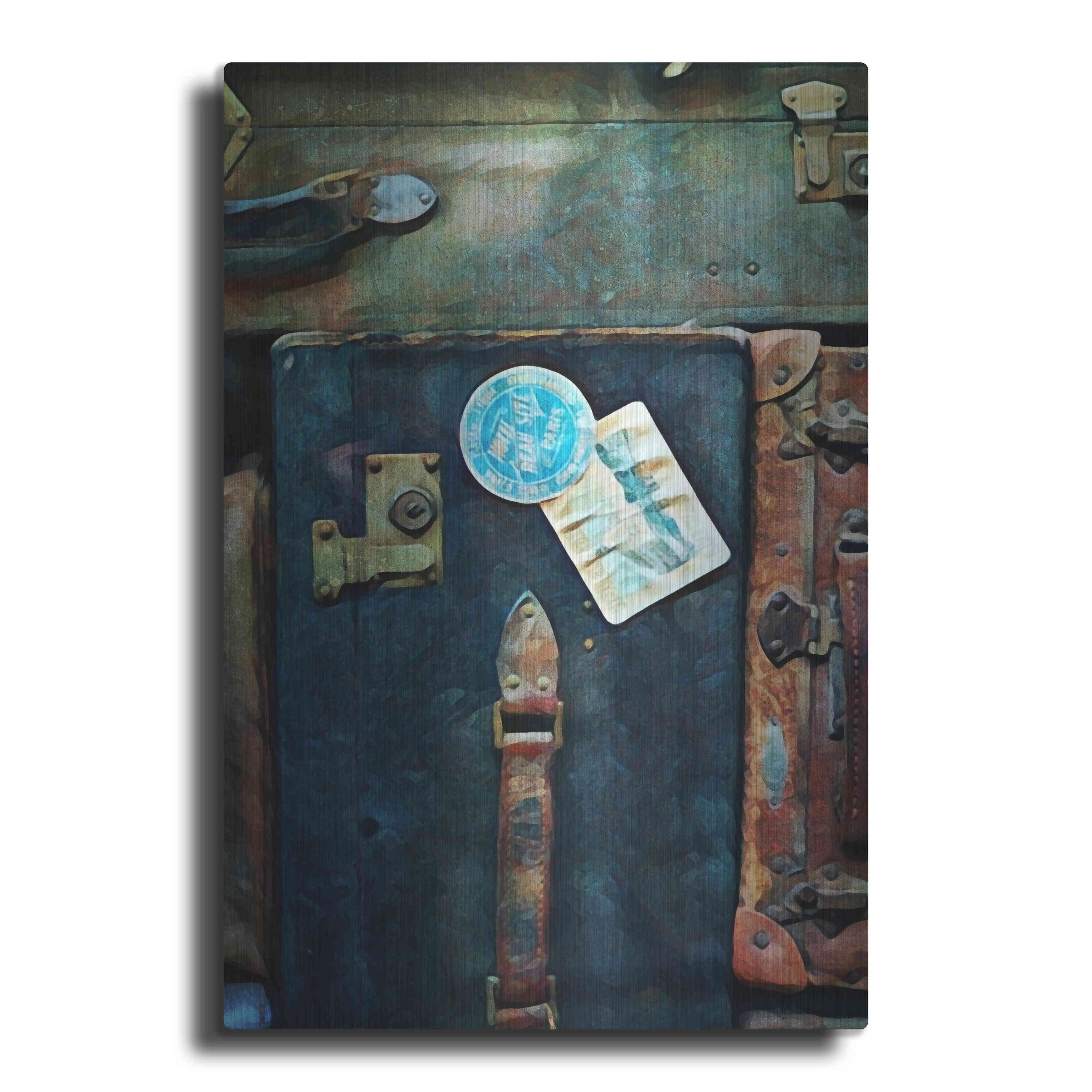 Luxe Metal Art 'Vintage Stacked Suitcases 1' by Ashley Aldridge Metal ...