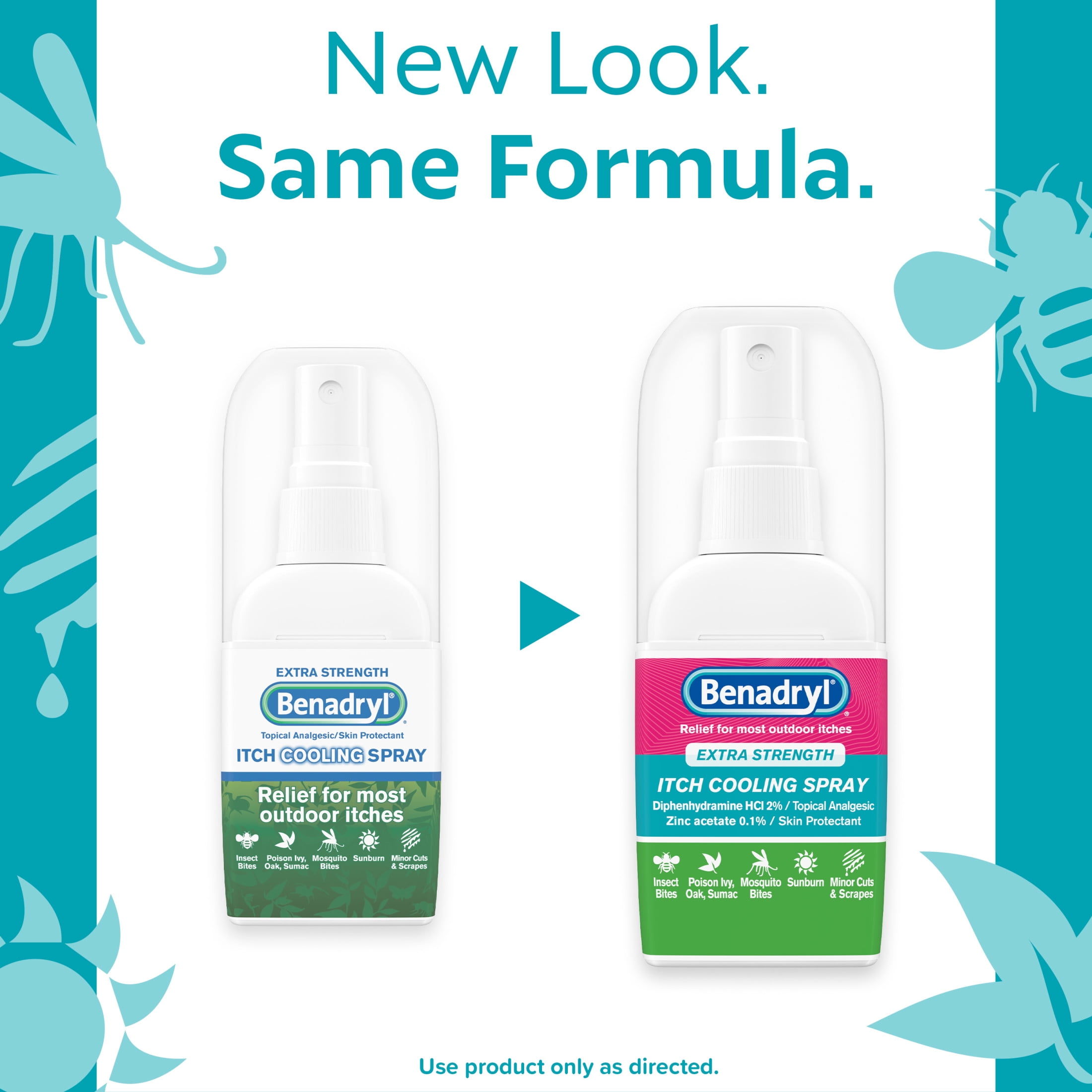 Benadryl Extra Strength Anti-Itch Cooling Spray, Travel Size, 2 fl. oz ...