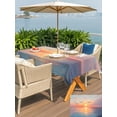 Colorful Sunset Rectangle Outdoor Tablecloth with Umbrella Hole Ocean ...