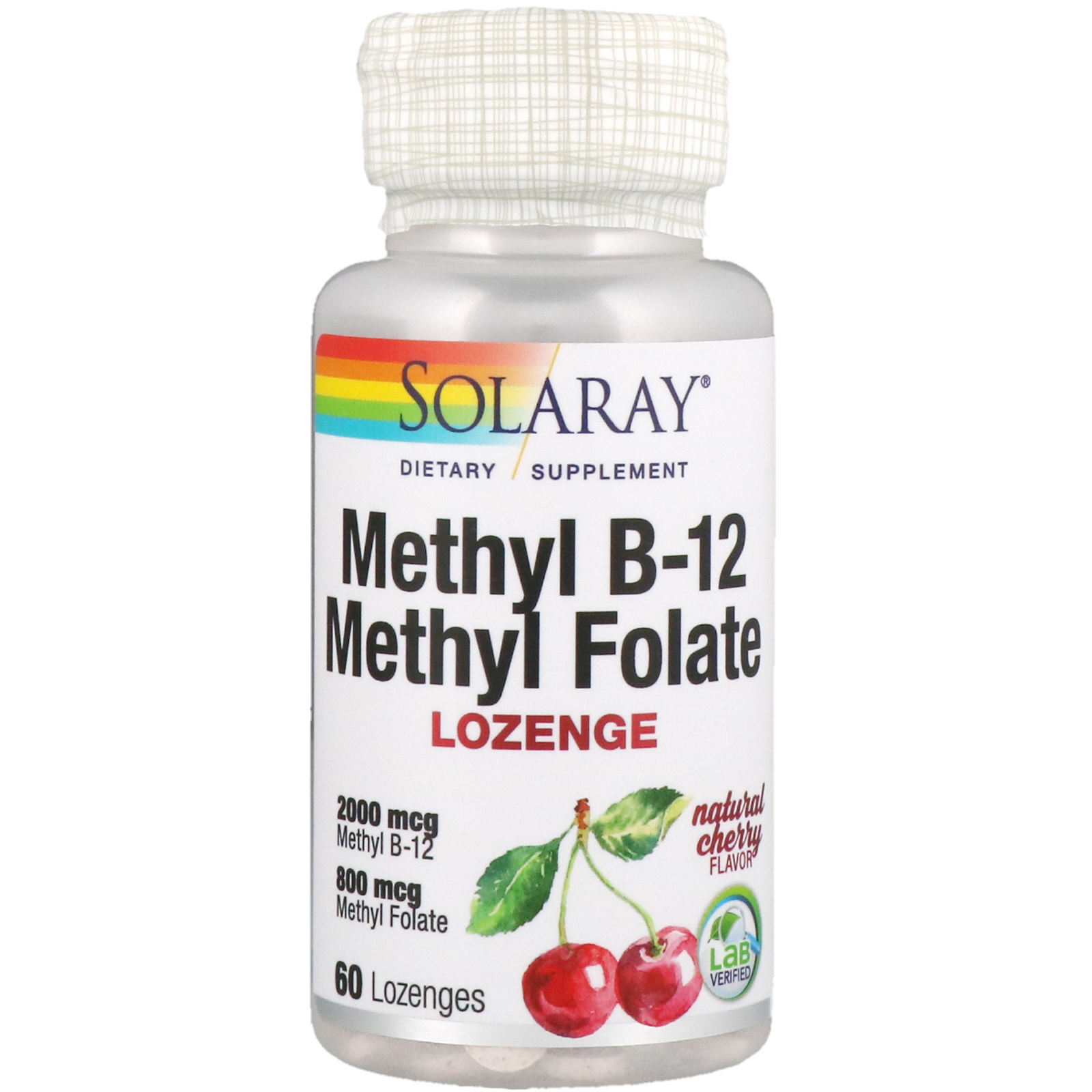 Solaray B-12 + Methyl Folate Lozenges | 60 Count - Walmart.com ...