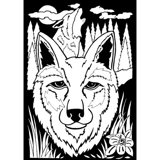 Color-In Velvet Poster 6"X9"-Wolf - Walmart.com
