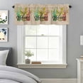 Curtain Valance for Windows, Welcome Words on Retro Linen Kitchen ...