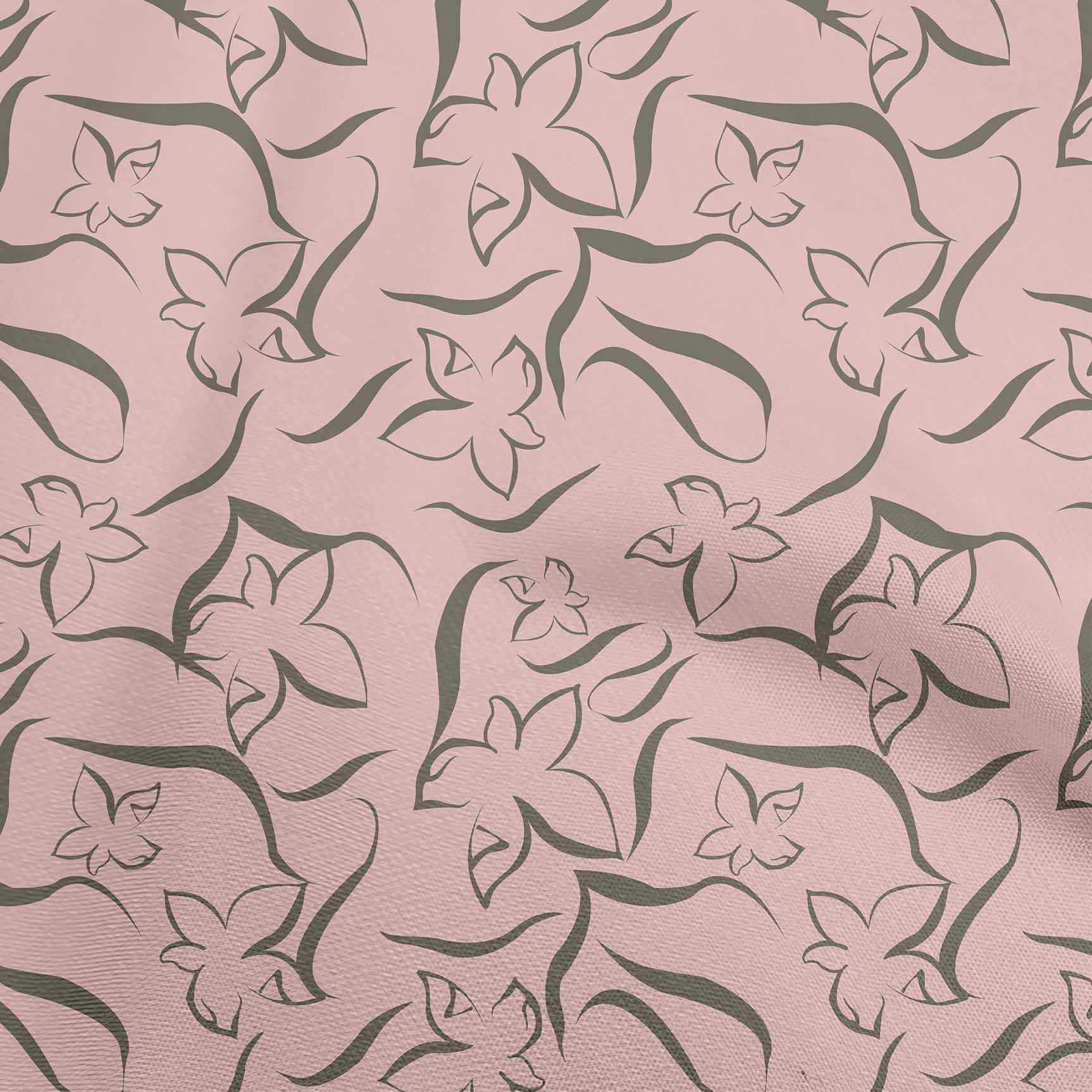 oneOone Cotton Silk Light Pink Fabric Floral & Sewing Material Print ...