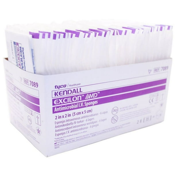 Excilon 7089 AMD Antimicrobial I.V. Drain Sponges Pack of 70 - Walmart.com