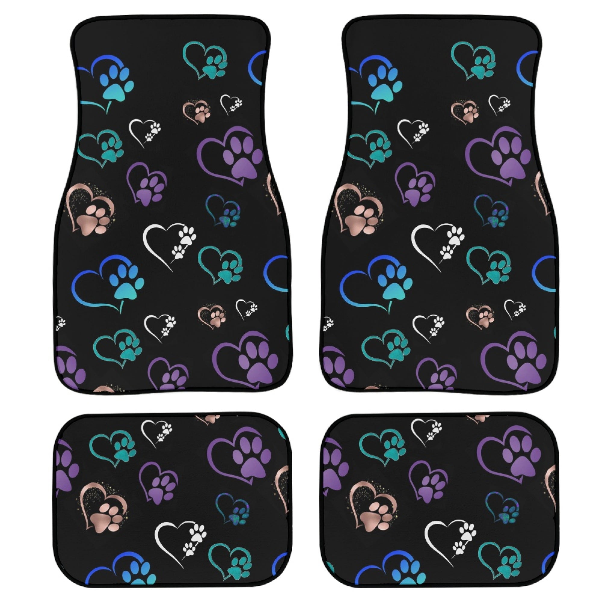 Diaonm Cartoon Dog Paw Flower Car Floor Mats for Women Automotive ...