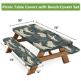 ADECORIVY Flower Crane Picnic Table Cover with Bench Covers, Waterproof ...