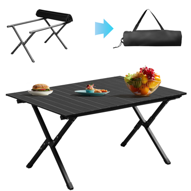 Ktaxon 47in Portable Folding Camping Table, Ultralight Collapsible ...