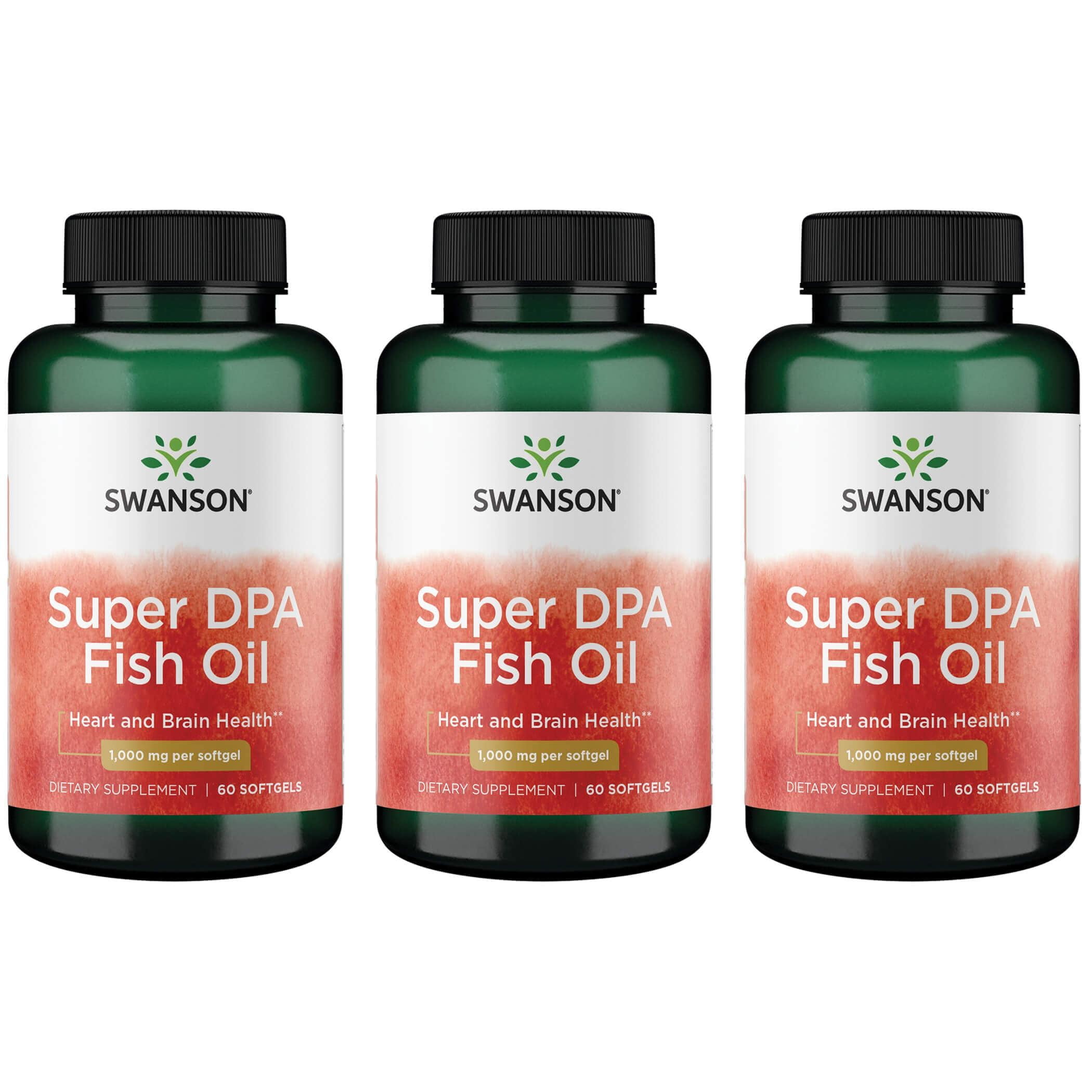 Swanson Super Dpa Fish Oil 1,000 mg 60 Sgels 3 Pack - Walmart.com