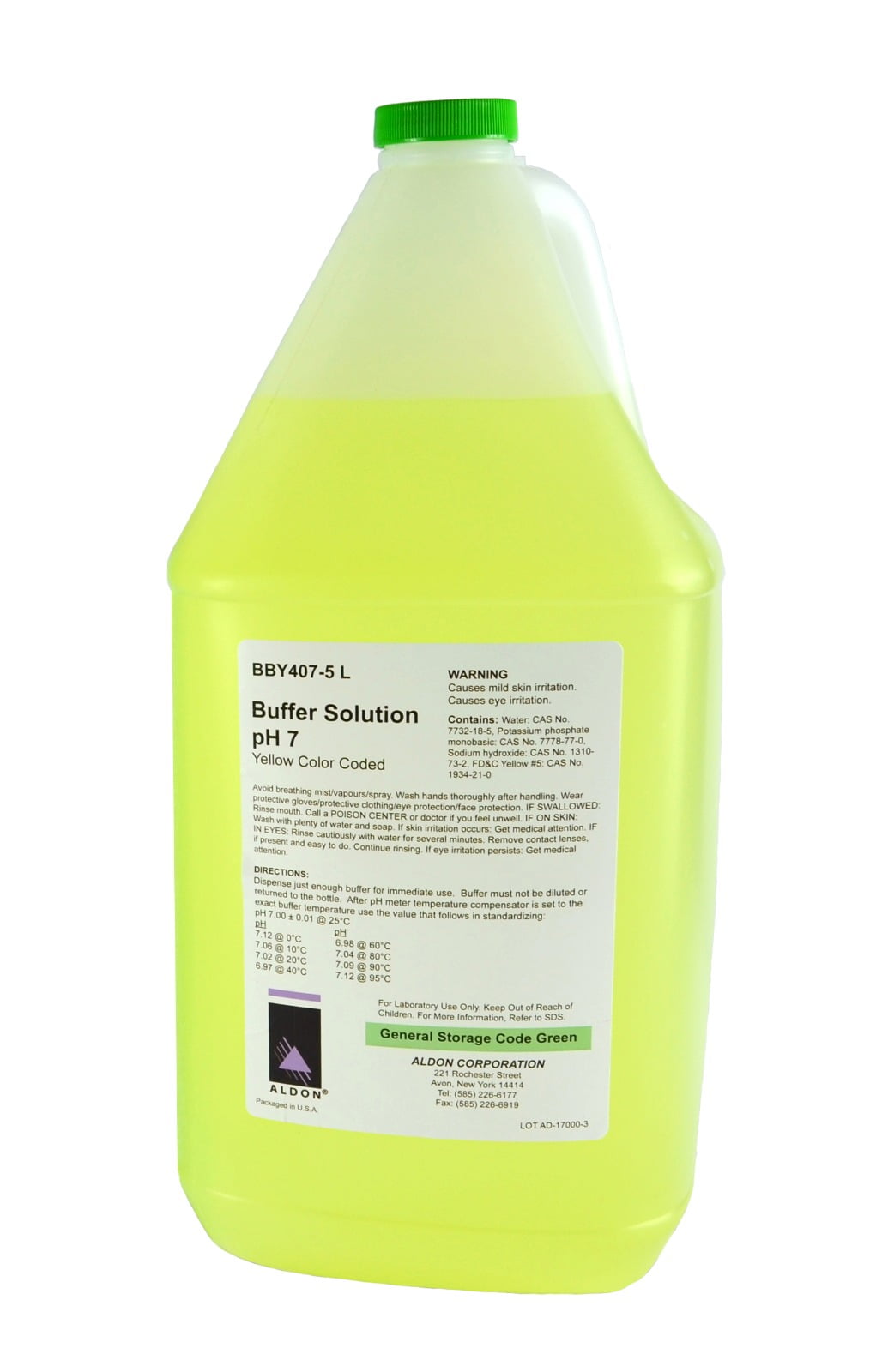 pH 7.00 Standard Buffer Solution, Yellow, 5000mL (5L) - The Curated ...
