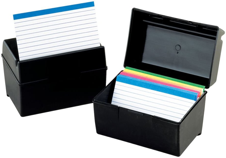 Oxford Plastic Index Card Box 4"X6"-Black, 400 Card Capacity | Walmart ...