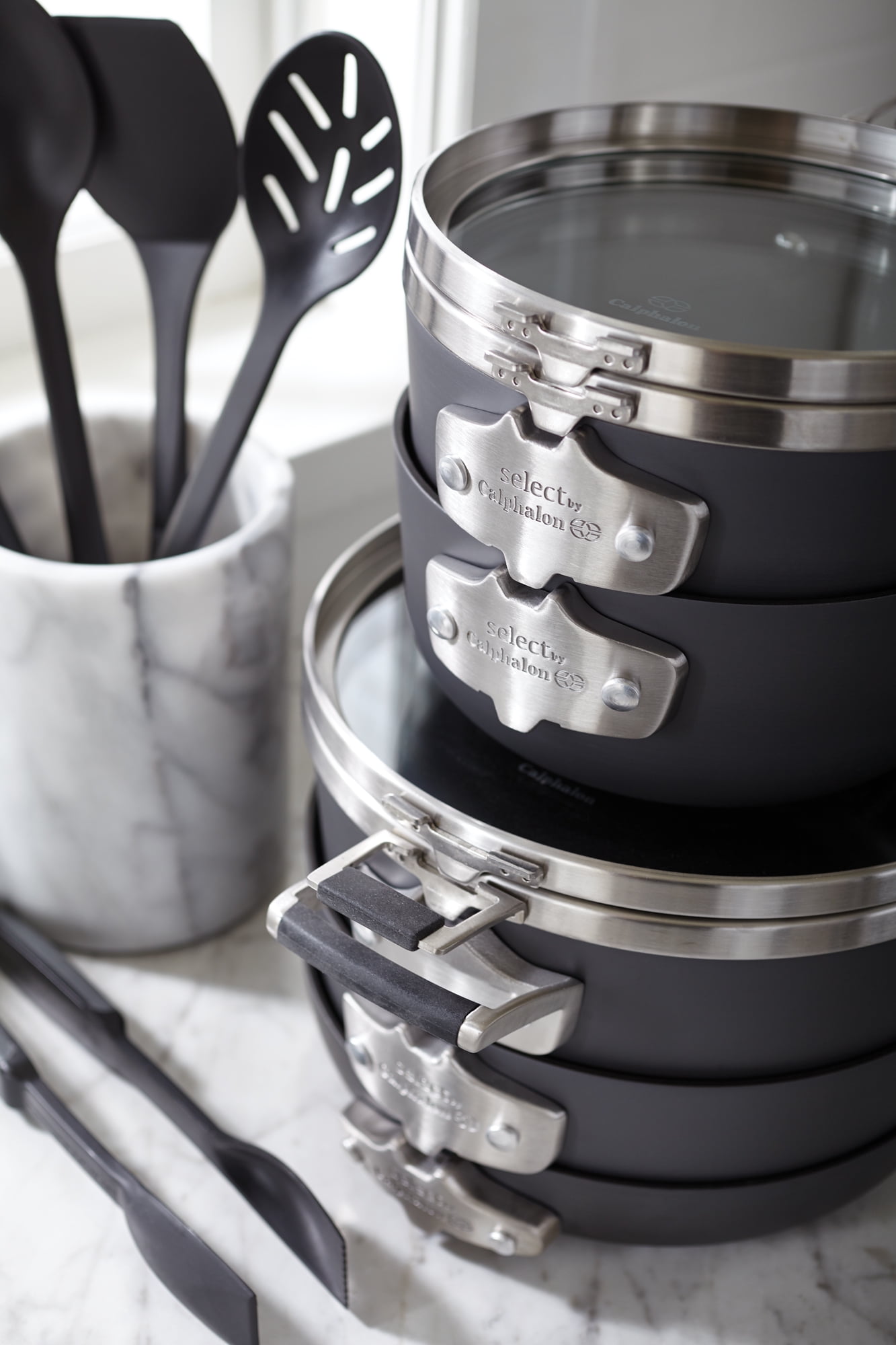 Select by Calphalon Space Saving Hard-anodized Nonstick 14 Piece ... Select by Calphalon Space Saving Hard-anodized Nonstick 14 Piece ...
