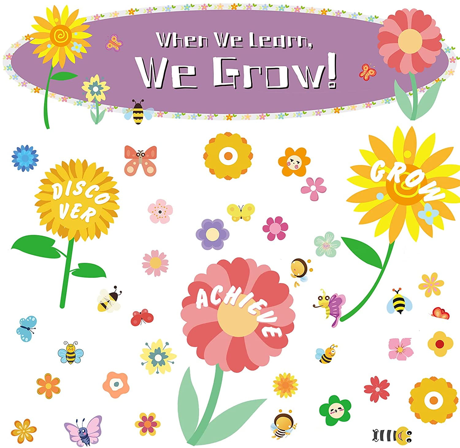 39 Pieces Classroom Bulletin Board Decoration Set, When We Learn We ...