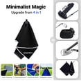 4-in-1 Magnetic Golf Towel with Golf Brush & Cleaning Pocket -3 Stage ...