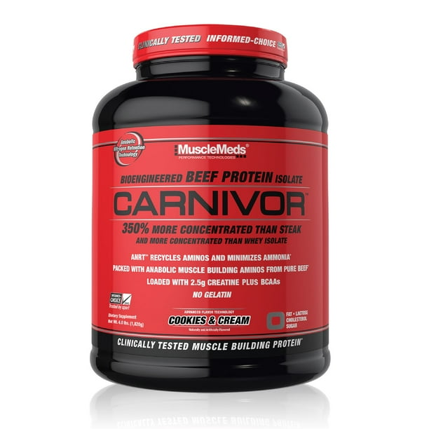 Musclemeds Carnivor, Bioengineered Beef Protein Isolate, Cookies ...
