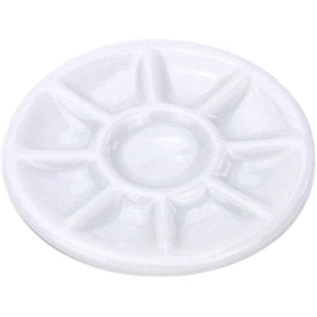 1pc Tiny White Porcelain Artist Paint Palette Round Shape Micro Mixing ...