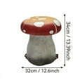13.4 in. Orange Resin Oversized Mushroom Outdoor Statue Stool Garden ...
