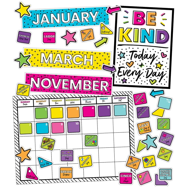 Kind Vibes Calendar Bulletin Board Set | Bundle of 10 Sets - Walmart.com