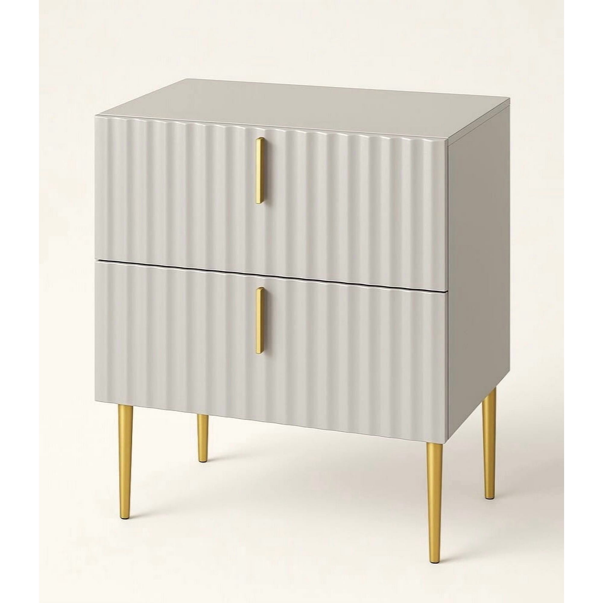 Click here for Gstone Modern Grey Fluted Nightstand With 2 Extra... prices