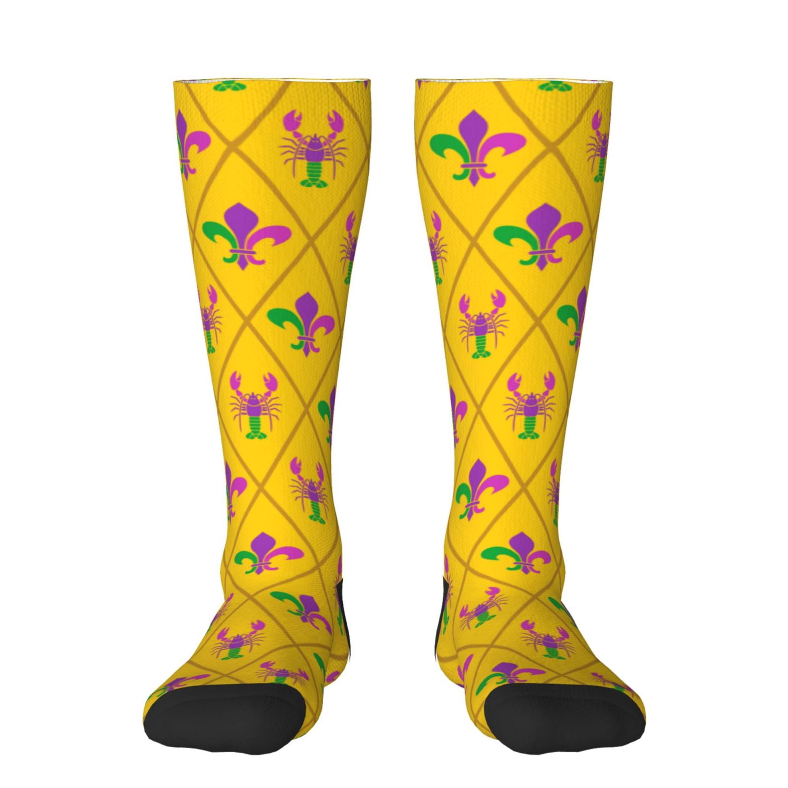 Fotbe Mardi Gras Crayfish and Fleur de lis Calcetas Divertidas ...