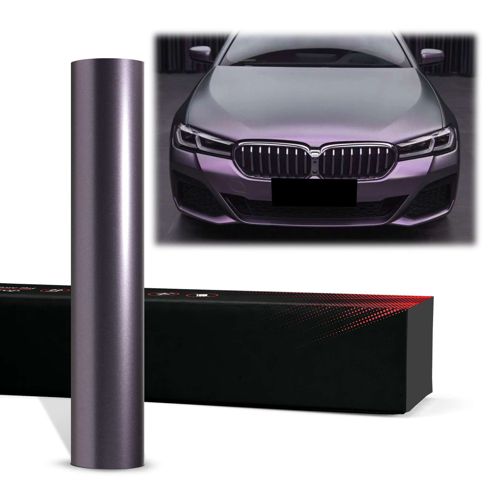 PET Matte Metallic Carpi Gray Purple Vinyl Wrap Auto Car Sticker Decal ...