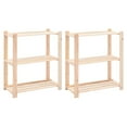 vidaXL Storage Rack Shelving Unit Storage Shelf 3-Tier Solid Pinewood ...