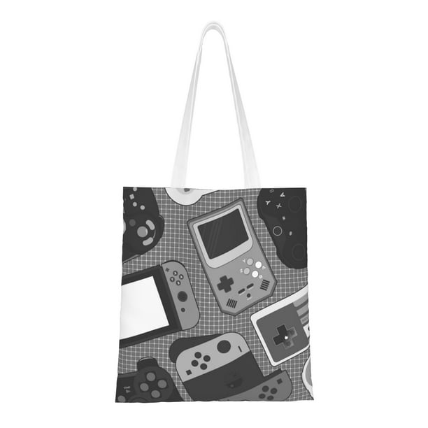 DouZhe Reusable Grocery Bags, Gray Game Console Gamepads Lightweight ...