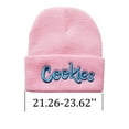 Stylish Pink Beanie Hat with Embroidered 'Cookies' Logo Warm ...