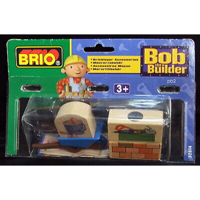 BRIO Bob the Builder Bricklayer Accessories (Wheelbarrow,Tools,Bricks ...