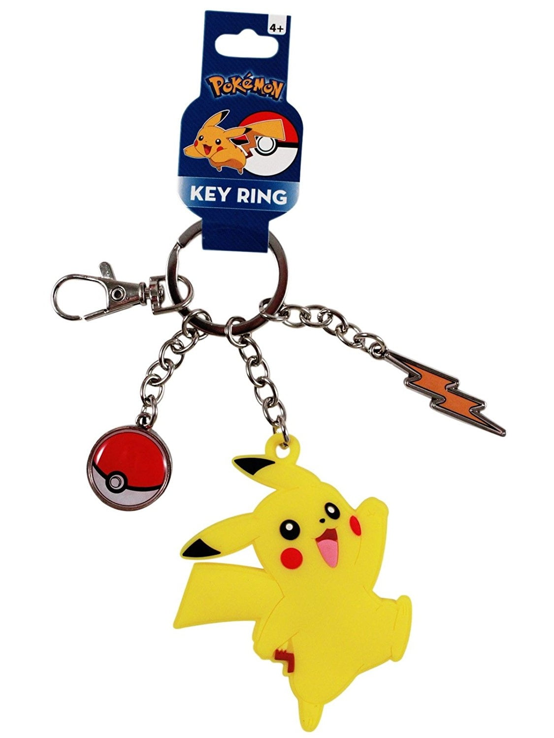 Pokemon Pikachu Rubber and Pokeball Thunder Metal Charm Keychain ...