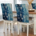 2 Pack Summer Retro Chair Back Covers White Marine Life Conch Shells ...